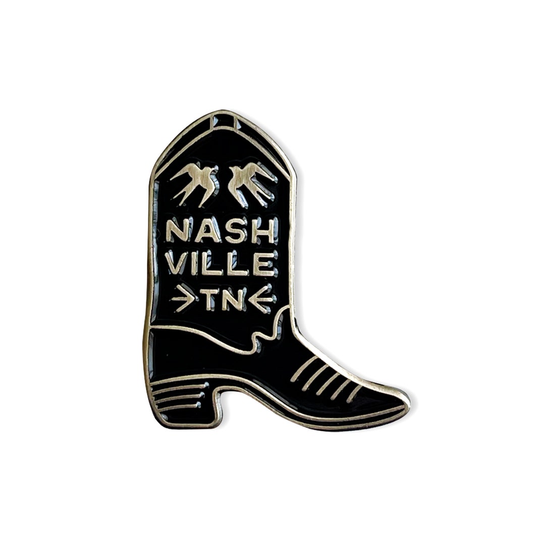 Nashville Cowboy Boot Enamel Pin, Badge for Backpack, Lapel Pin for ...