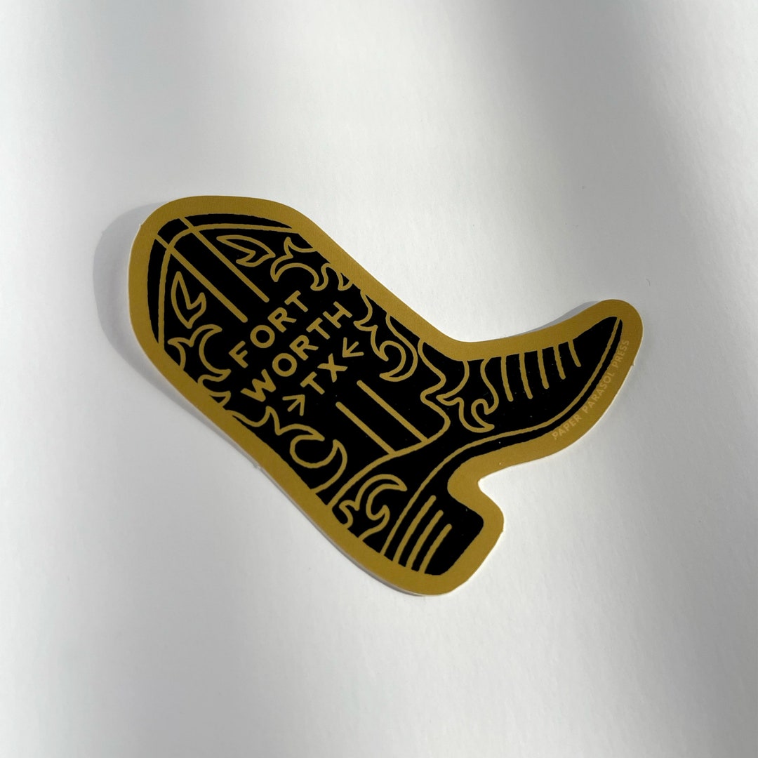 Fort Worth Texas Boot Sticker, Weatherproof Vinyl Decal - Etsy