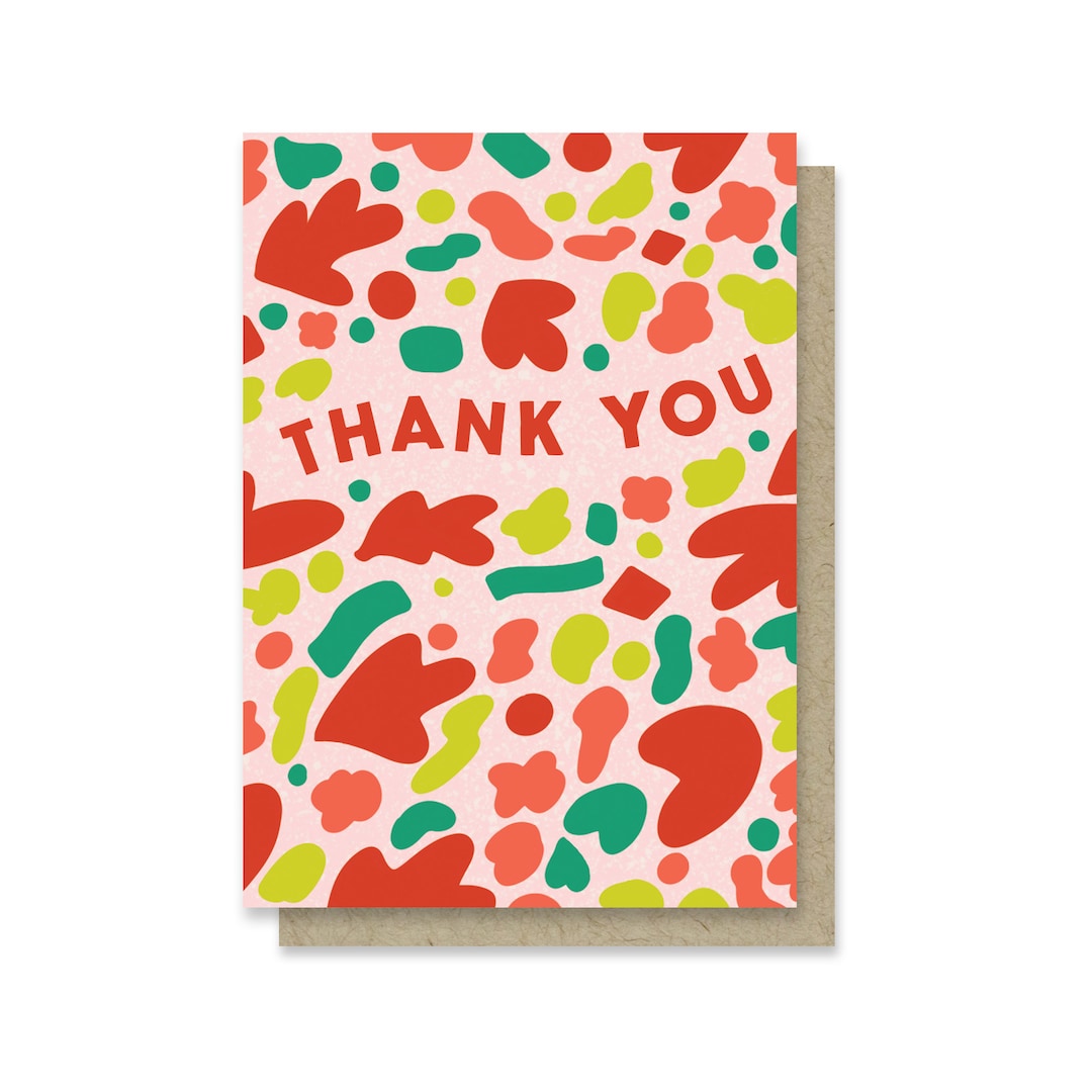 Thank You Shapes Mini Card - Etsy