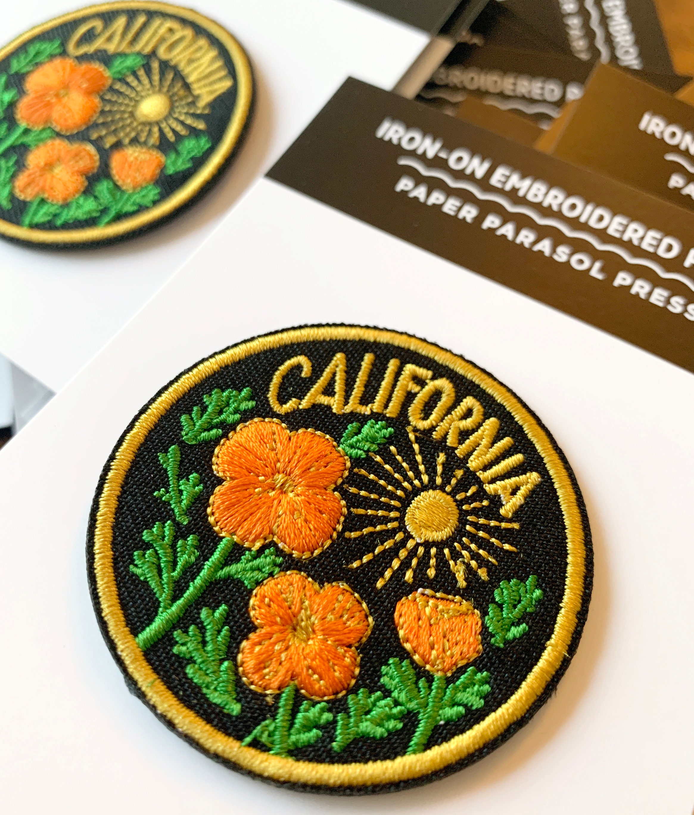 California Poppy Sun Iron-on Patch | Etsy