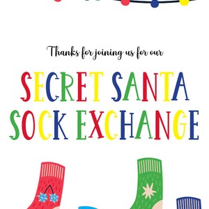 Sock Exchange, Sock Swap Holiday Party Invitation & Thank You Gift Tag ...