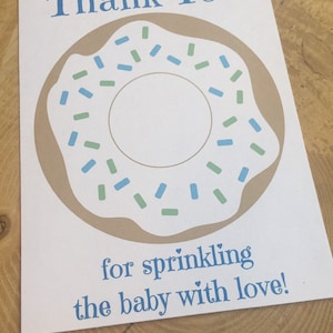 Thank You for Sprinkling the Baby With Love! Donut Printable Cards for ...