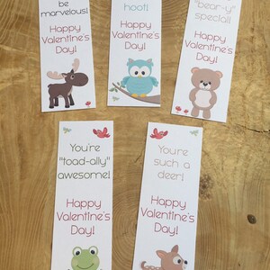 Cute Animals Valentine's Day Bookmarks, Printable, Digital File ...