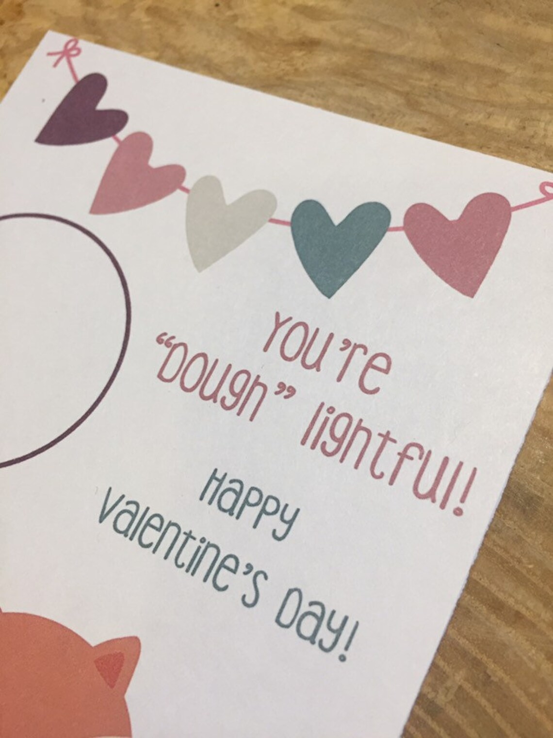 Valentine's Fox Play Doh Gift Card Printable, You're Dough Lightful ...