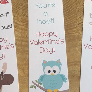 Cute Animals Valentine's Day Bookmarks, Printable, Digital File ...
