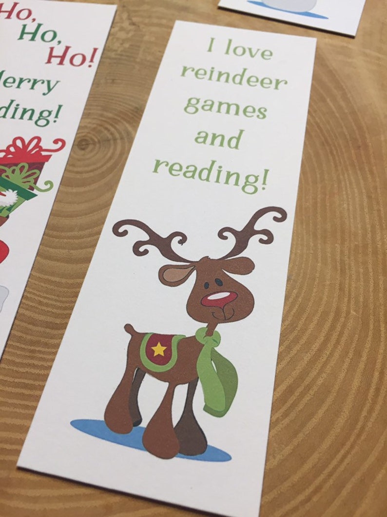 Christmas Bookmarks Elf Santa Reindeer Gingerbread Man - Etsy