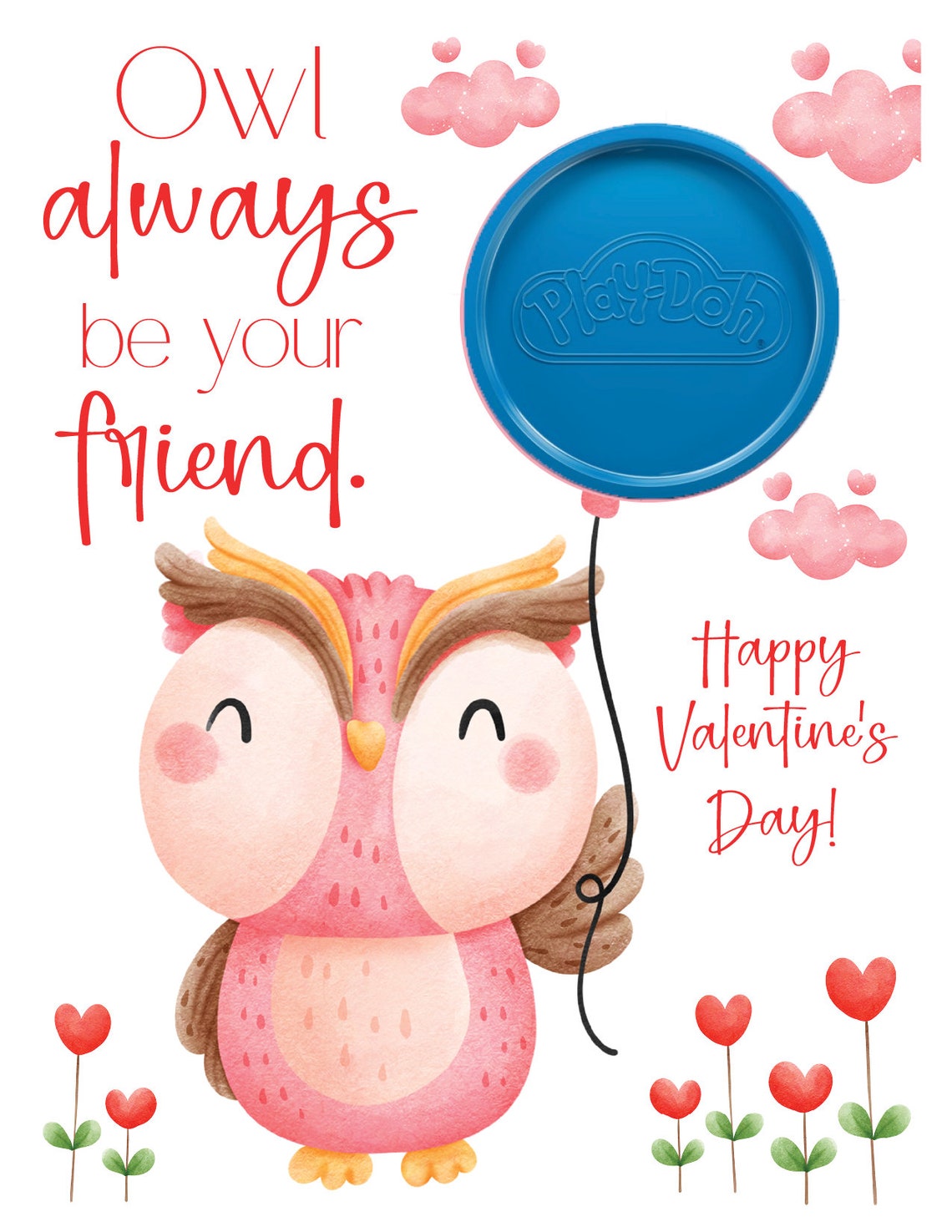 Owl Always Be Your Friend! Owl Themed Valentine Party Play Doh Favor ...