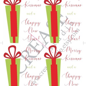 Merry Kissmas and Chappy New Year, Lip Balm Tubes, Printable, Gift ...