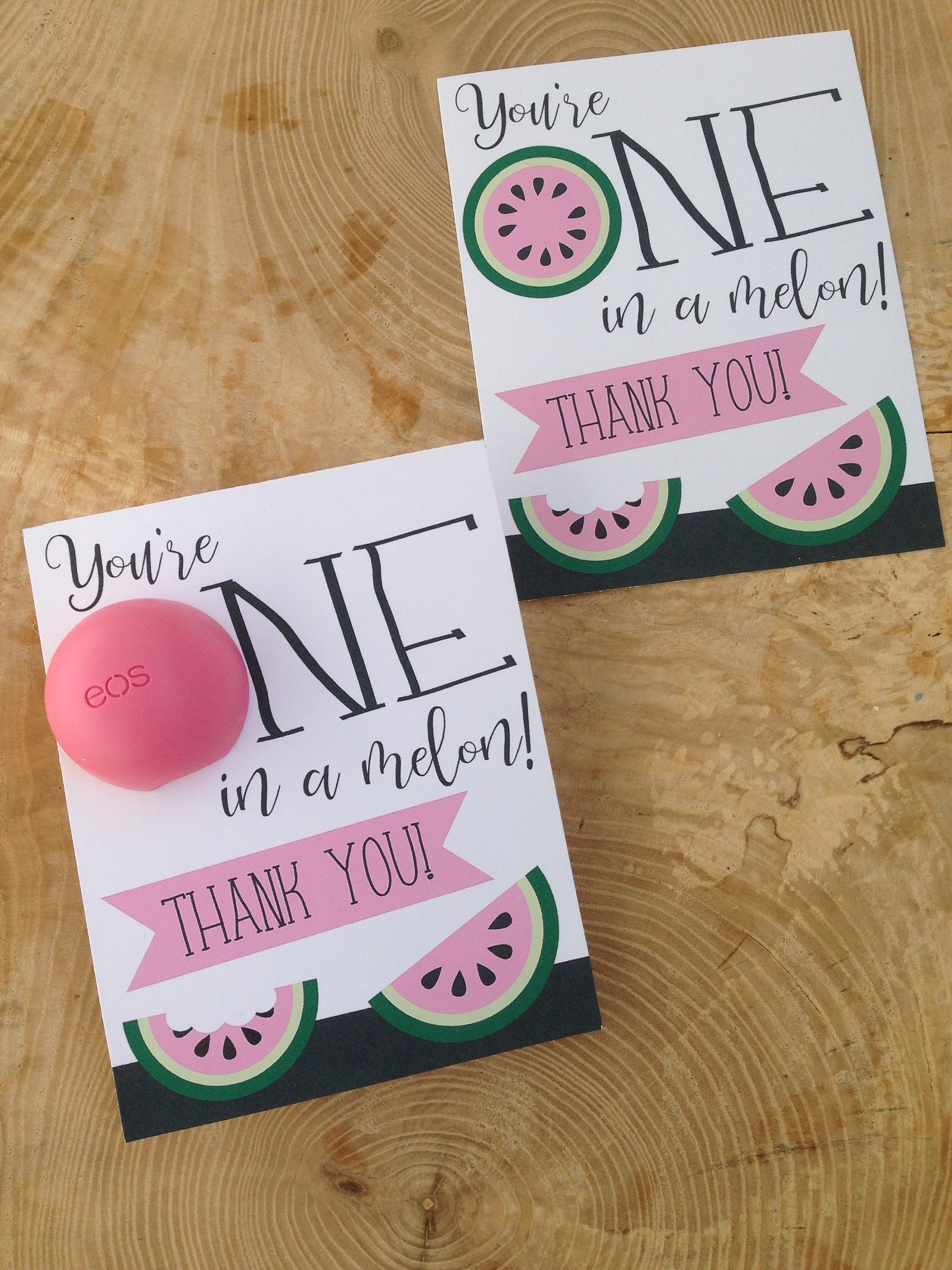 You're One in a Melon Printable Thank You Cards for EOS | Etsy