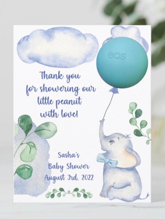 thank you for showering our little peanut green elephant tie Elephant ...