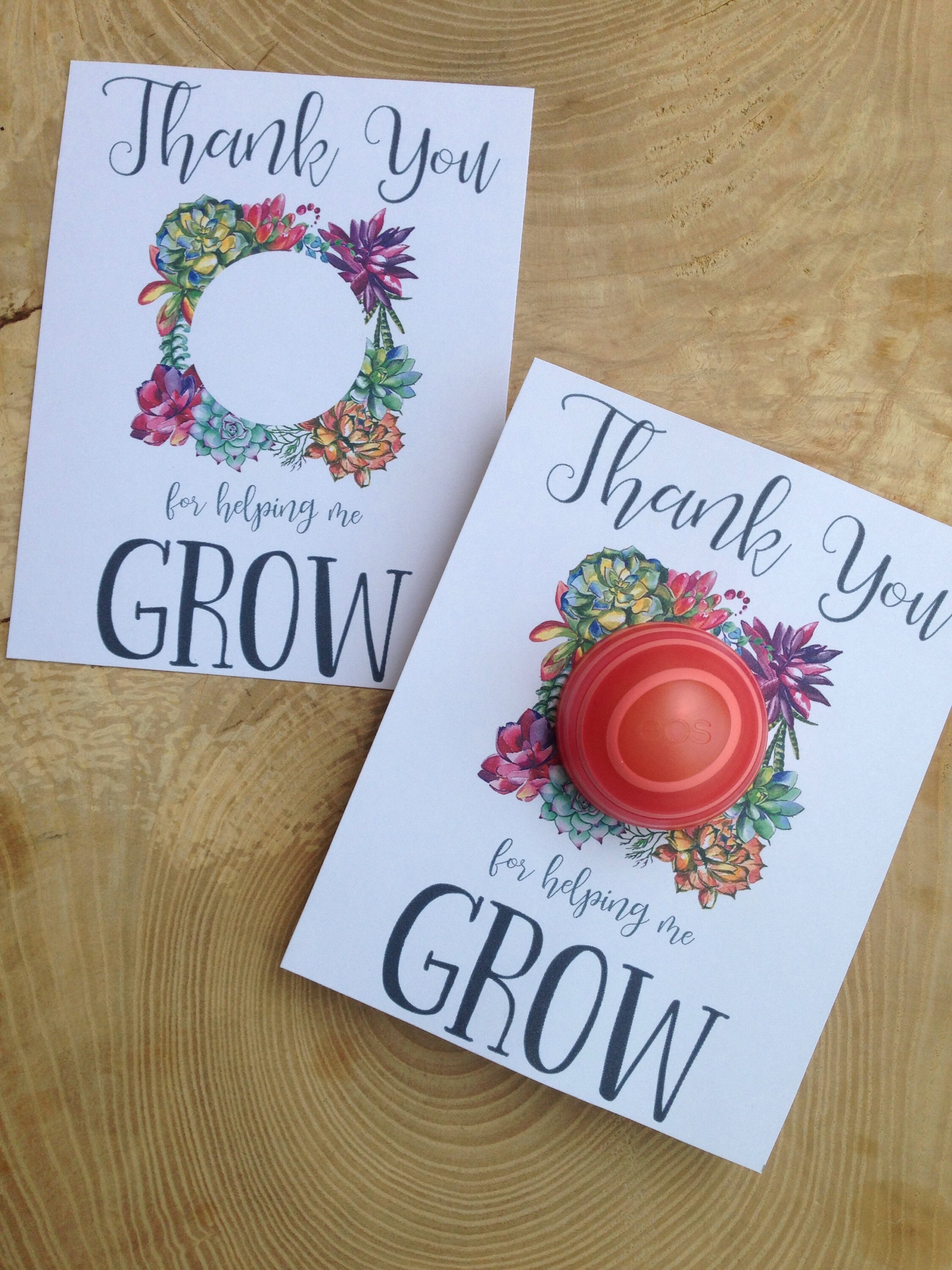 Succulent watercolor teacher appreciation thank you cards for | Etsy