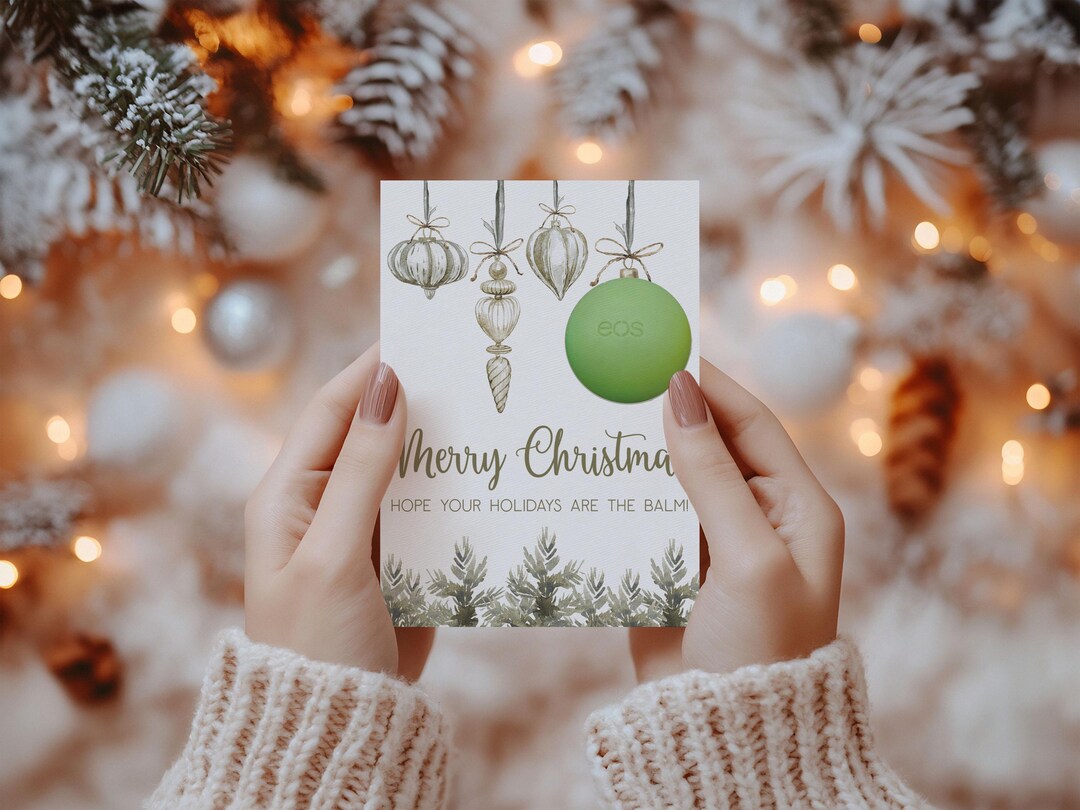 Holiday Cards for EOS Lip Balm, Printable, Instant Download, Gift ...