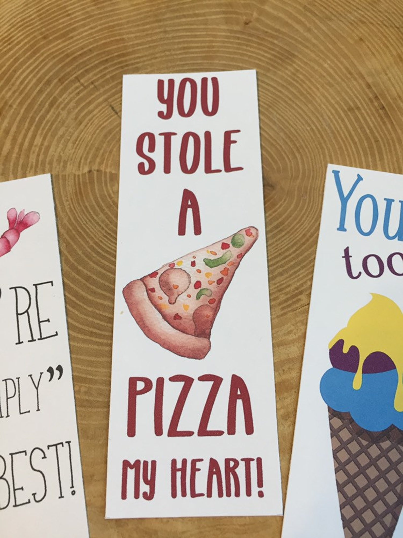 Food Valentine's Day Bookmarks Printable Digital File - Etsy