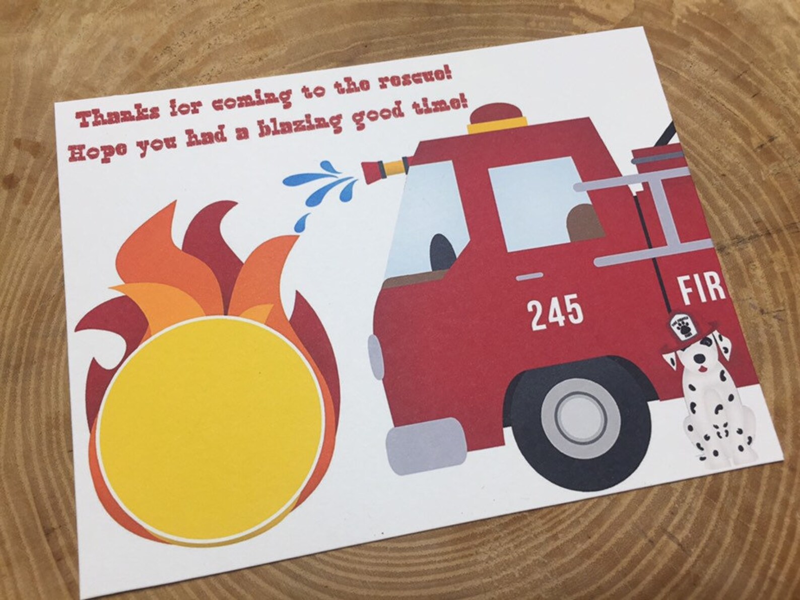 Firefighter Play Doh Birthday Party Favor Card Printable, Birthday ...