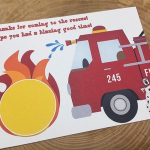 Firefighter Play Doh Birthday Party Favor Card Printable, Birthday ...