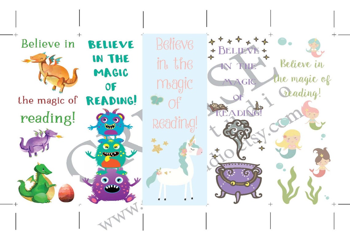 Believe in the Magic of Reading Printable Bookmarks Unicorn | Etsy