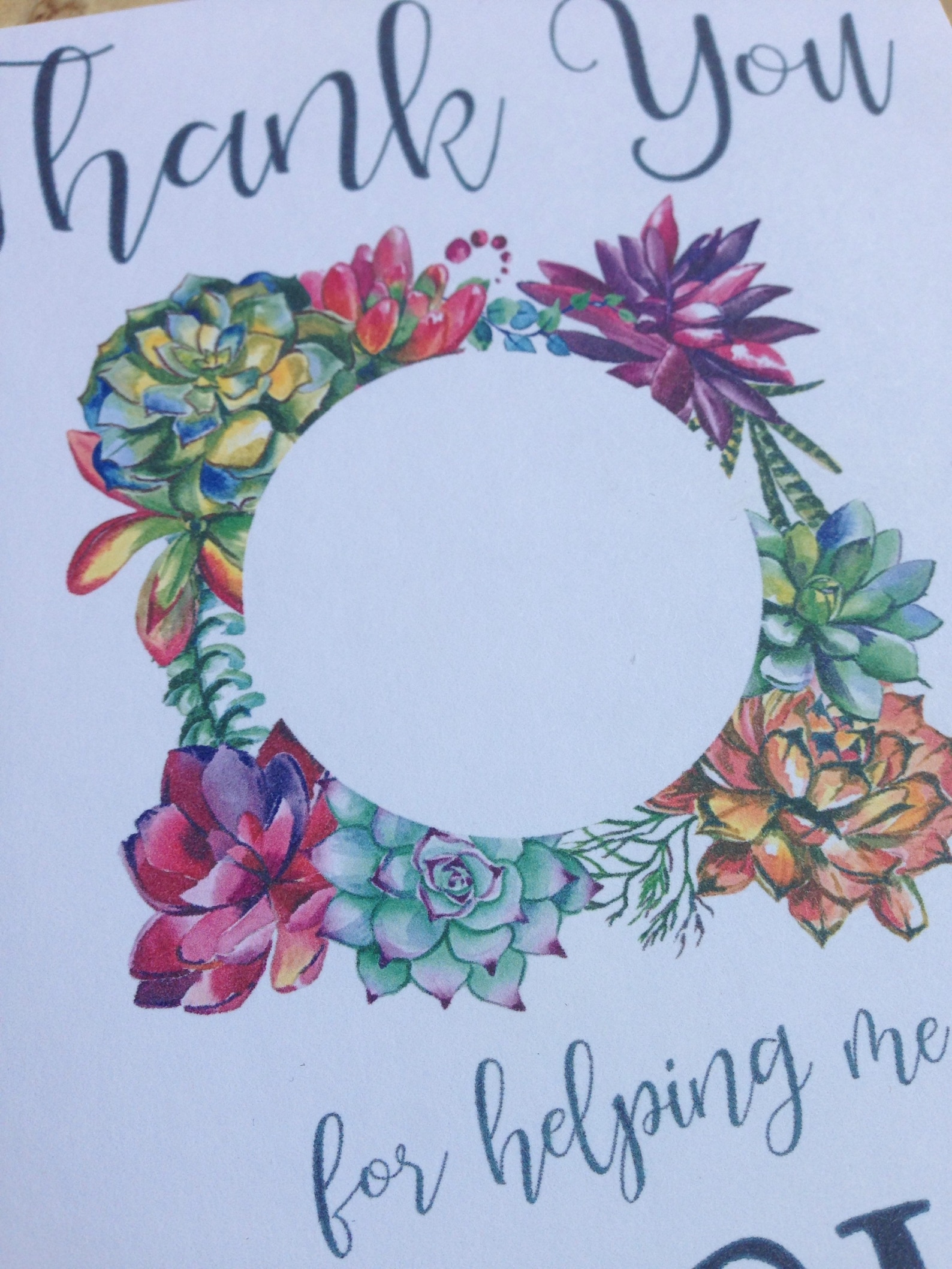 Succulent watercolor teacher appreciation thank you cards for | Etsy