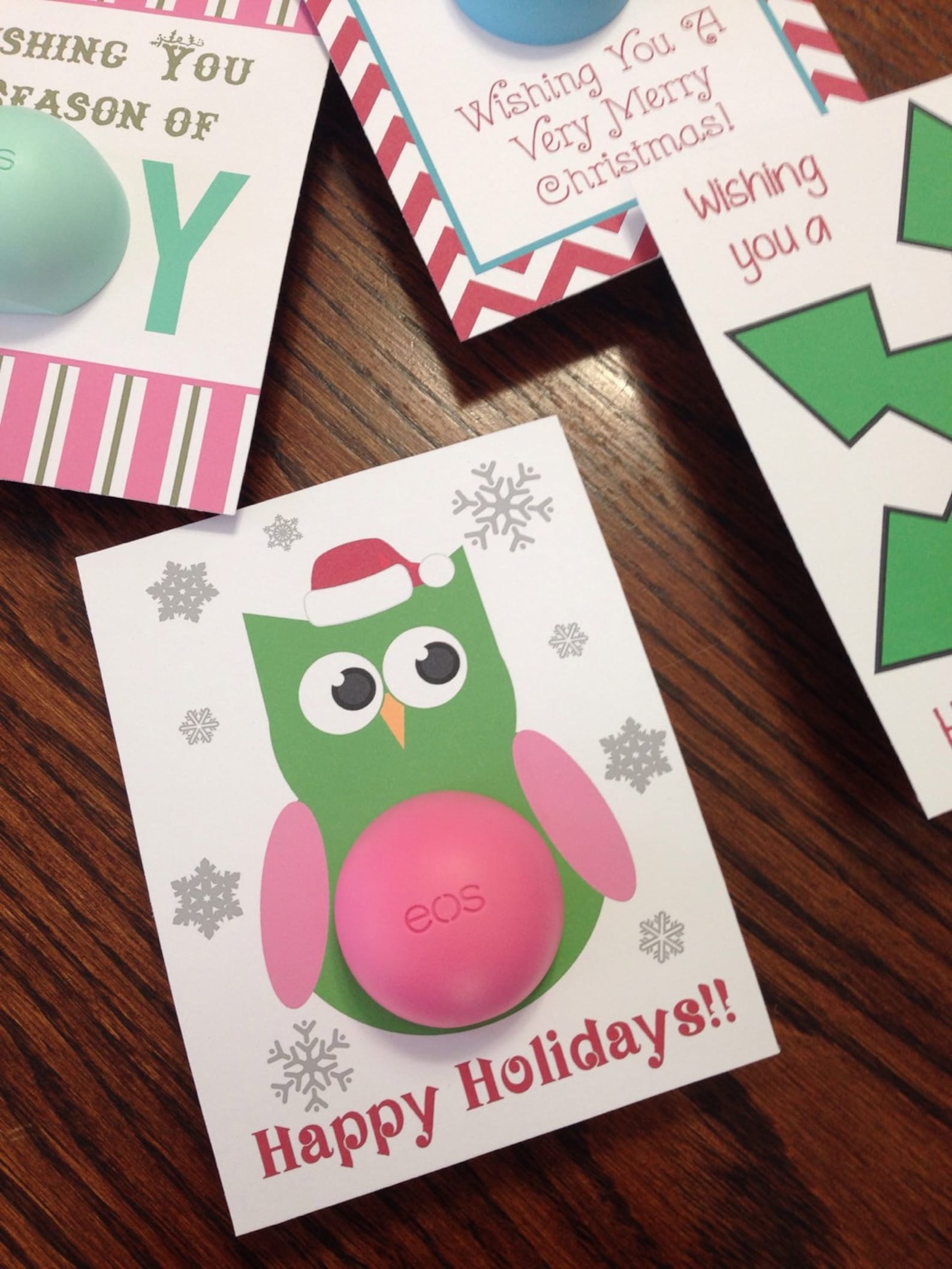 Holiday Christmas Cards/gift Tags for EOS Lip Balm - Etsy