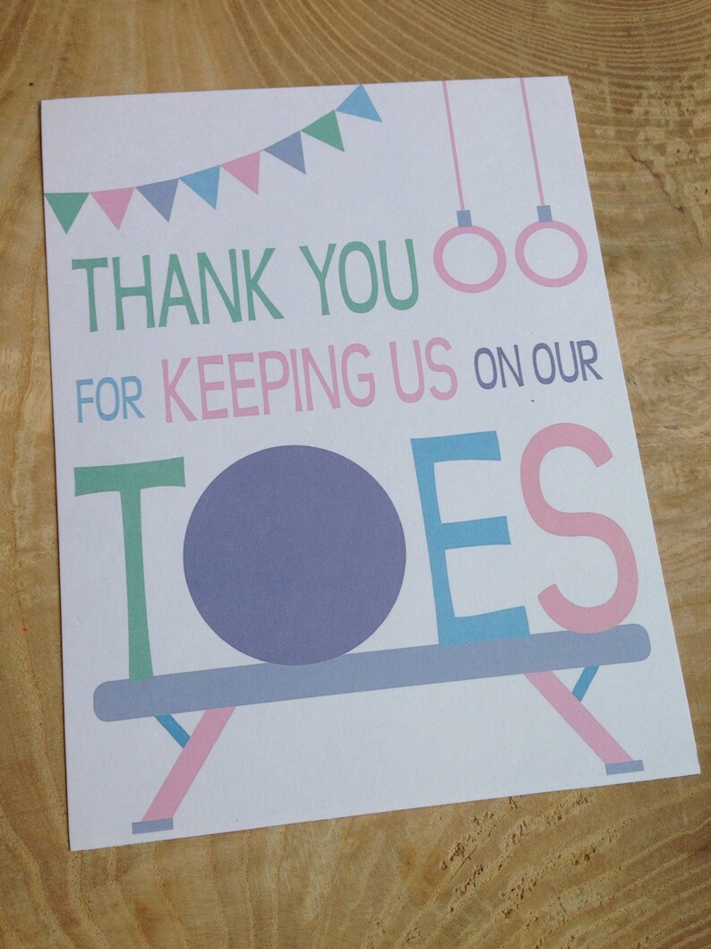 Gymnastics instructor thank you cards for EOS lip balm | Etsy