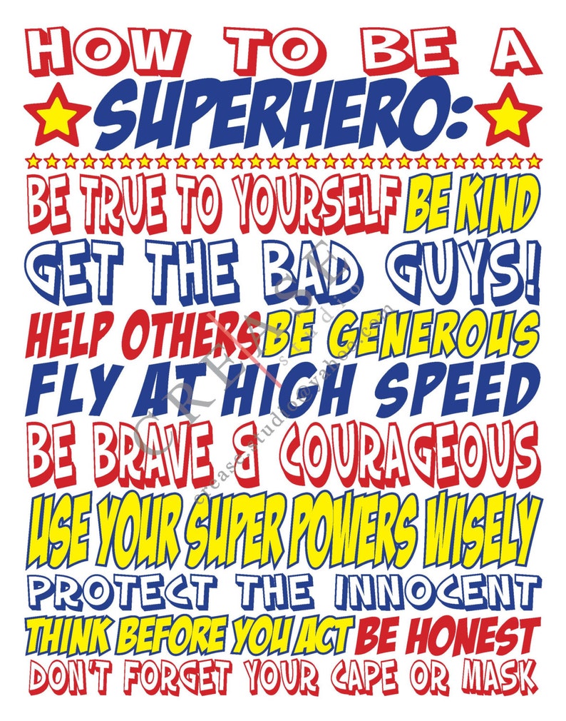 How to Be A Superhero 11x14 Print Instant - Etsy