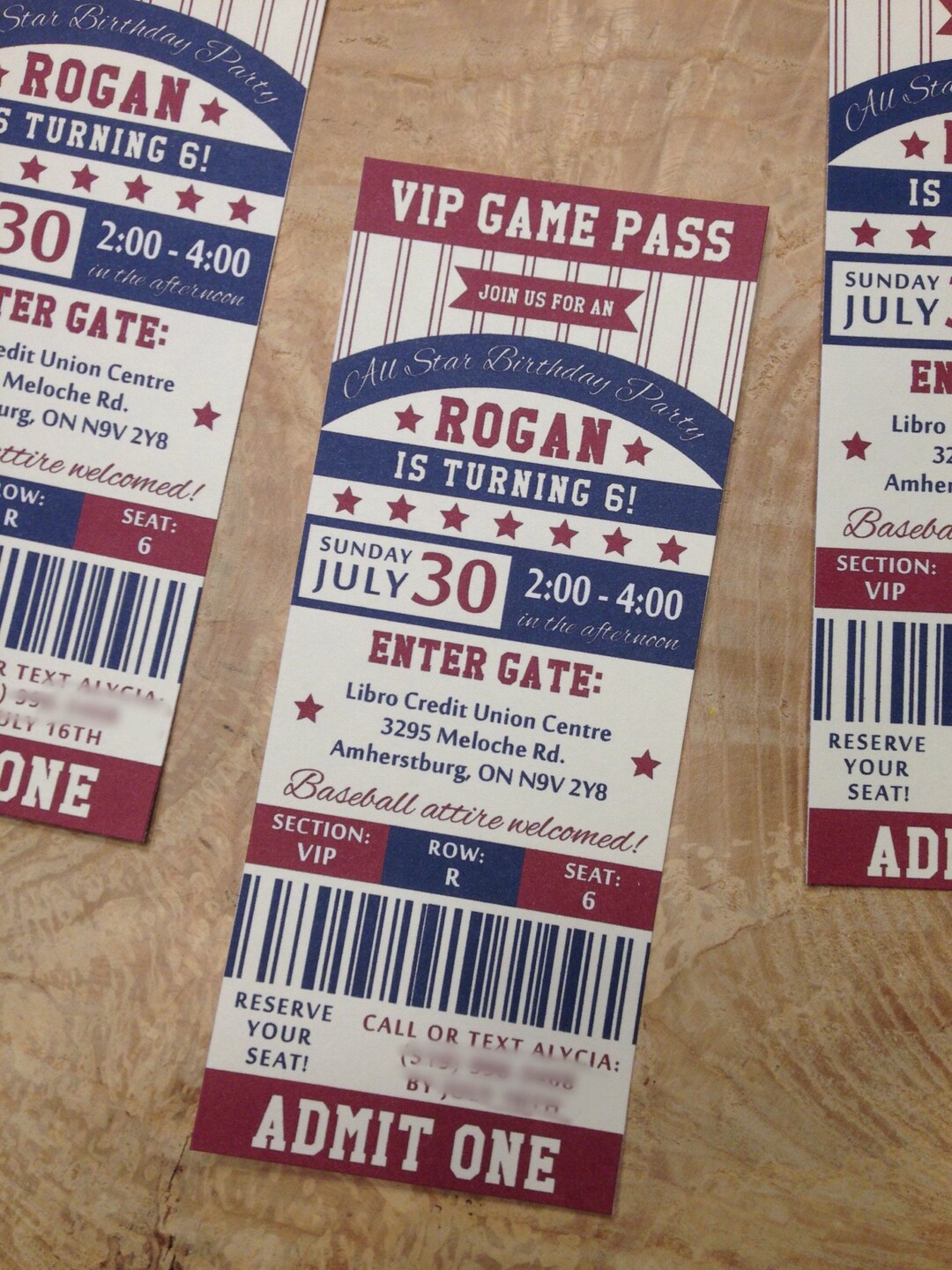 Baseball Ticket Birthday Invitation: Vintage VIP Game Pass (printable ...