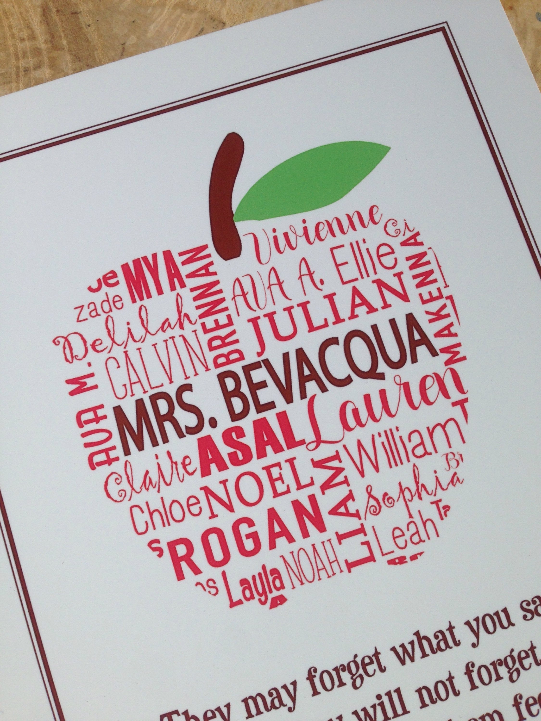 Personalized Teacher Appreciation Gift Printable Teacher | Etsy