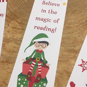 Christmas Bookmarks, Elf, Santa, Reindeer, Gingerbread Man, Snowman ...