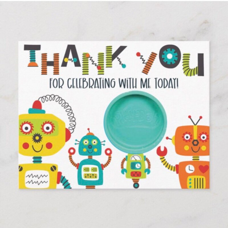 Robot Thank You Cards - Etsy