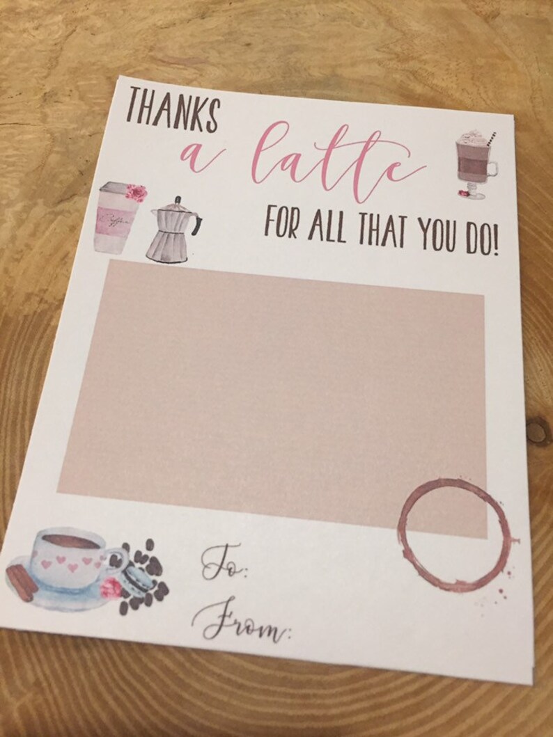 Thanks a Latte coffee gift card holder appreciation thank | Etsy