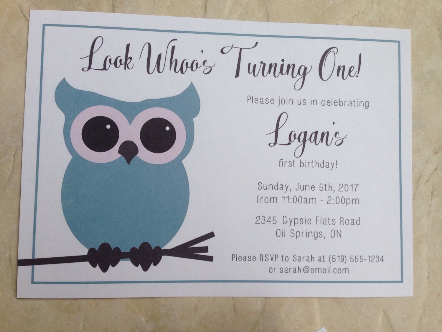 Owl Themed Birthday Party Invitation 5x7 Printable Matching | Etsy