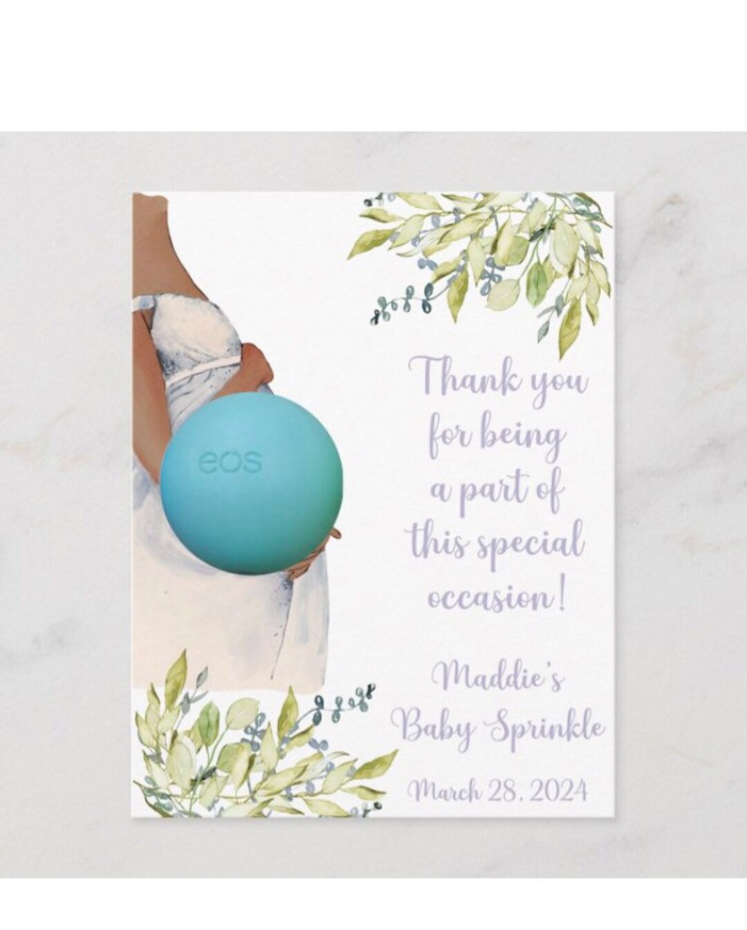 Expectant Mother-to-be Baby Shower Favor Printable,eos Lip Balm,thank ...