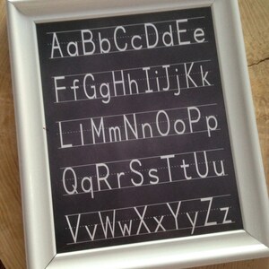 Chalkboard Handwriting Print, 16"x20" Kids' Wall Decor, Black and White ...