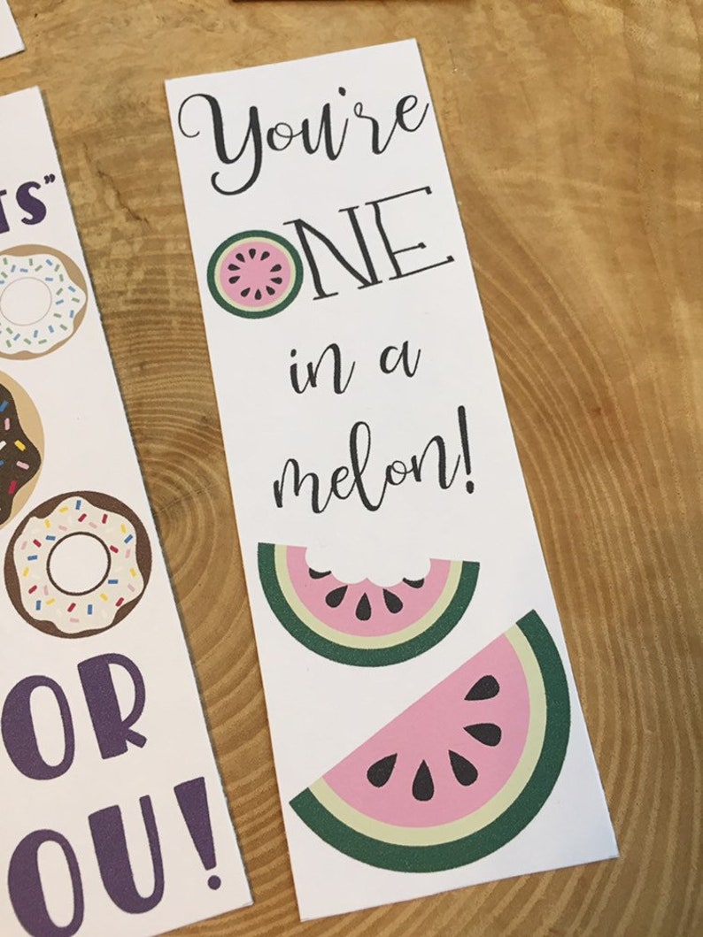 Food Valentine's Day Bookmarks Printable Digital File - Etsy