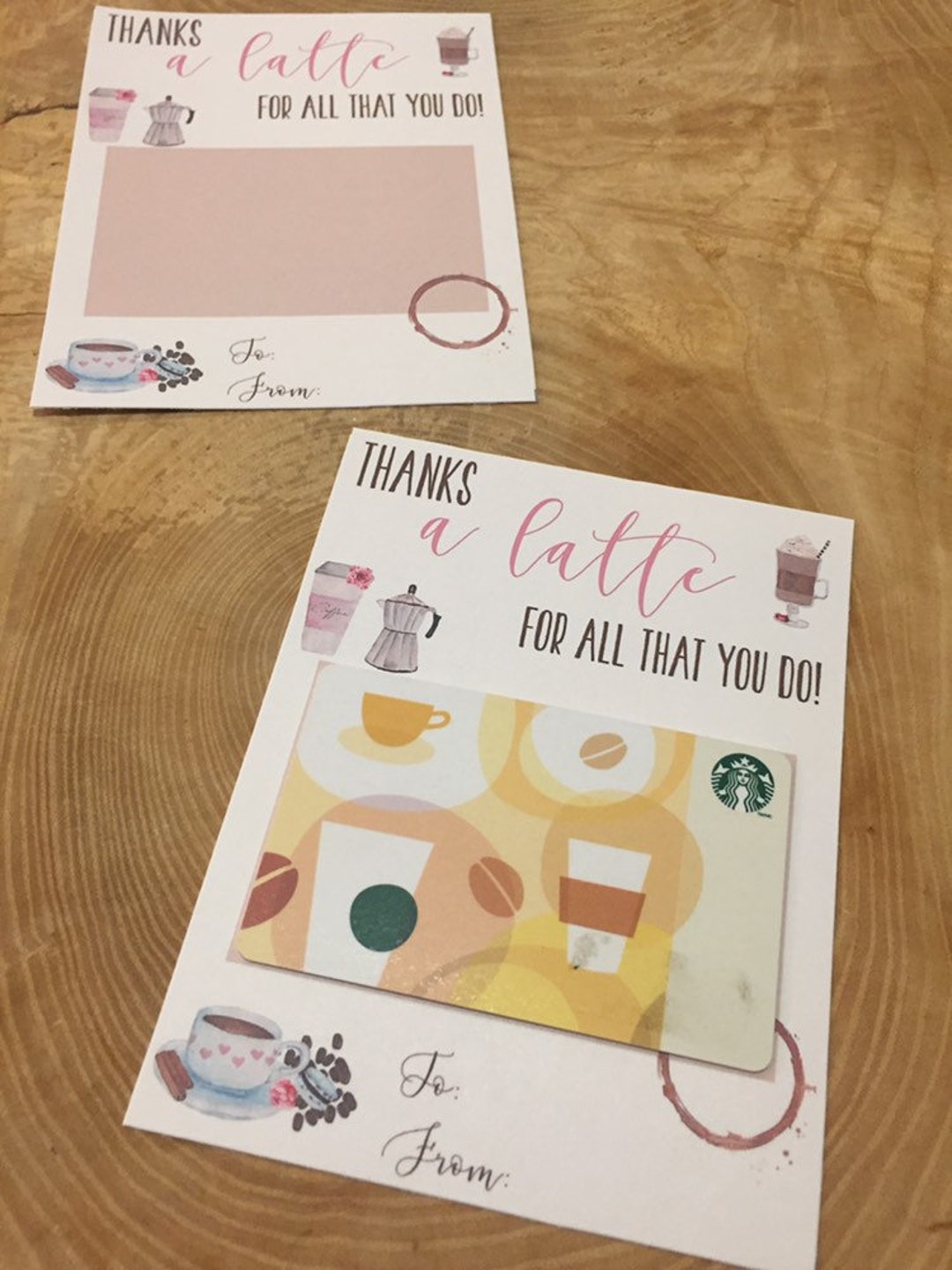 Thanks a Latte, Coffee Gift Card Holder, Appreciation, Thank You Cards ...