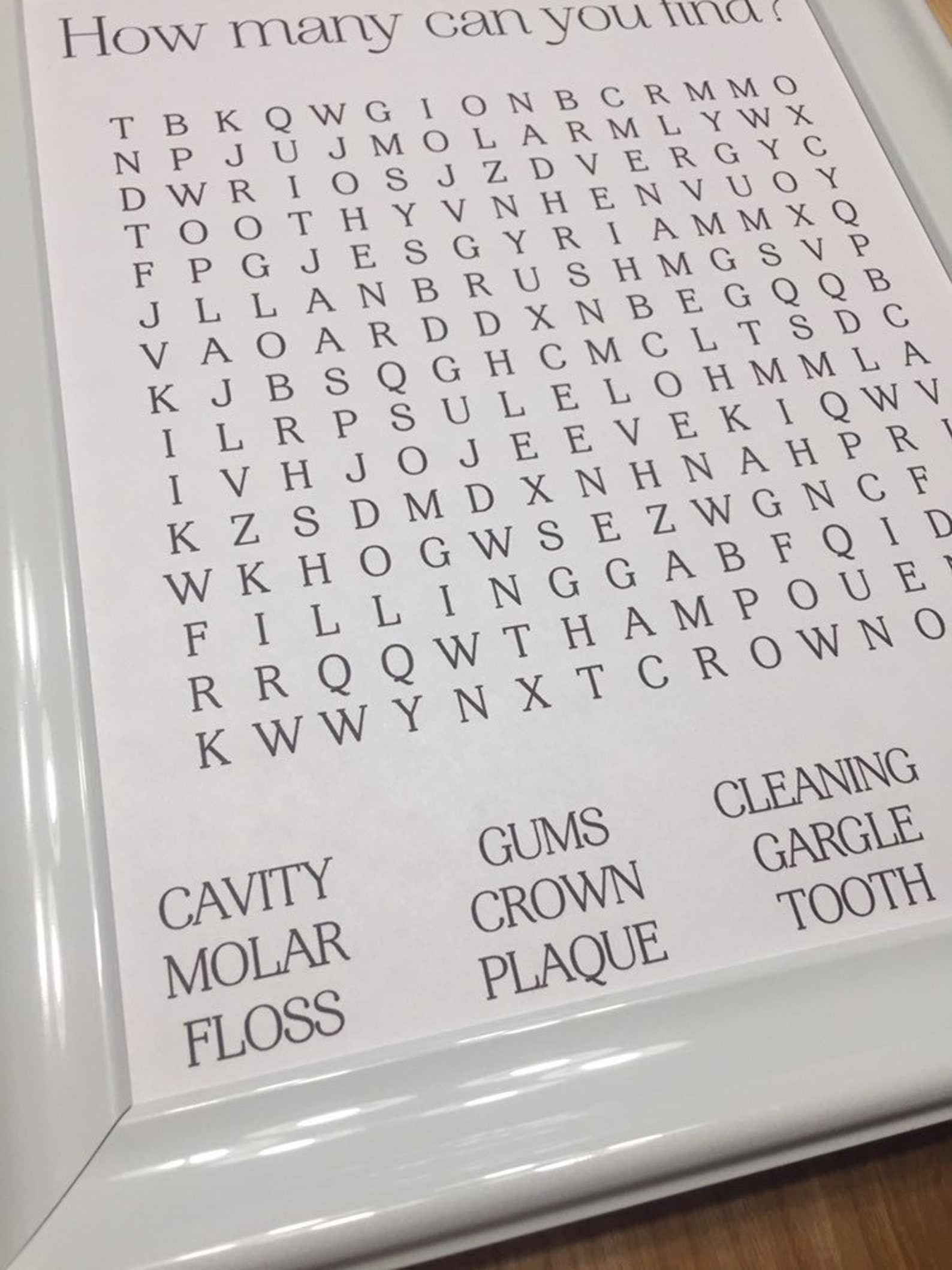 Dental Word Search 18x24 Printable Dentist's - Etsy