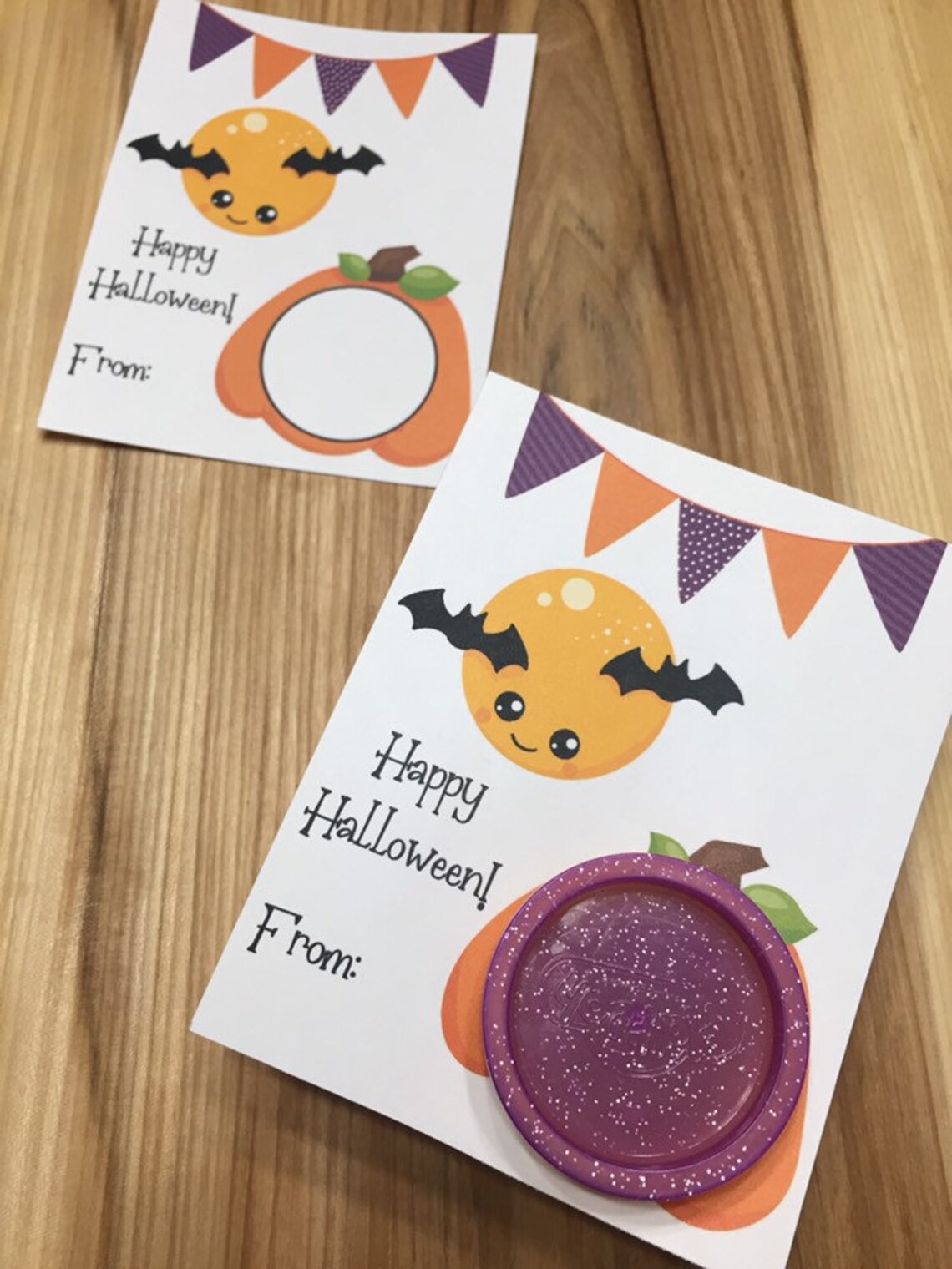 Halloween Play Doh Gift Card Printable Pumpkin Bats Full - Etsy