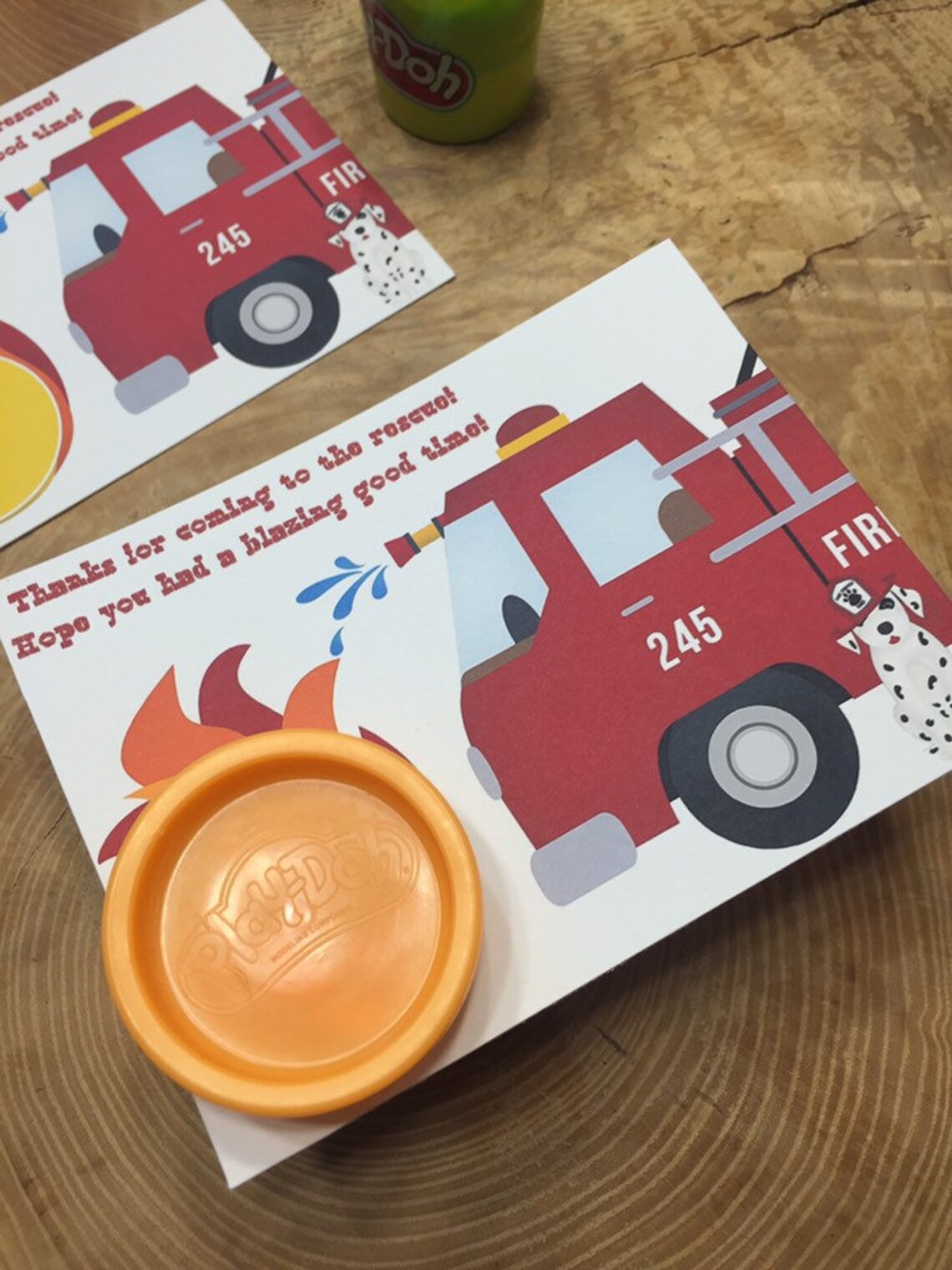 Firefighter Play Doh Gift Card Printable: Party Favor (digital Download ...