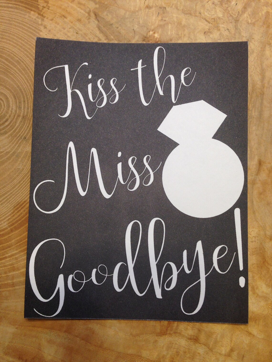 Kiss the Miss Goodbye Chalkboard Bachelorette Bridal | Etsy