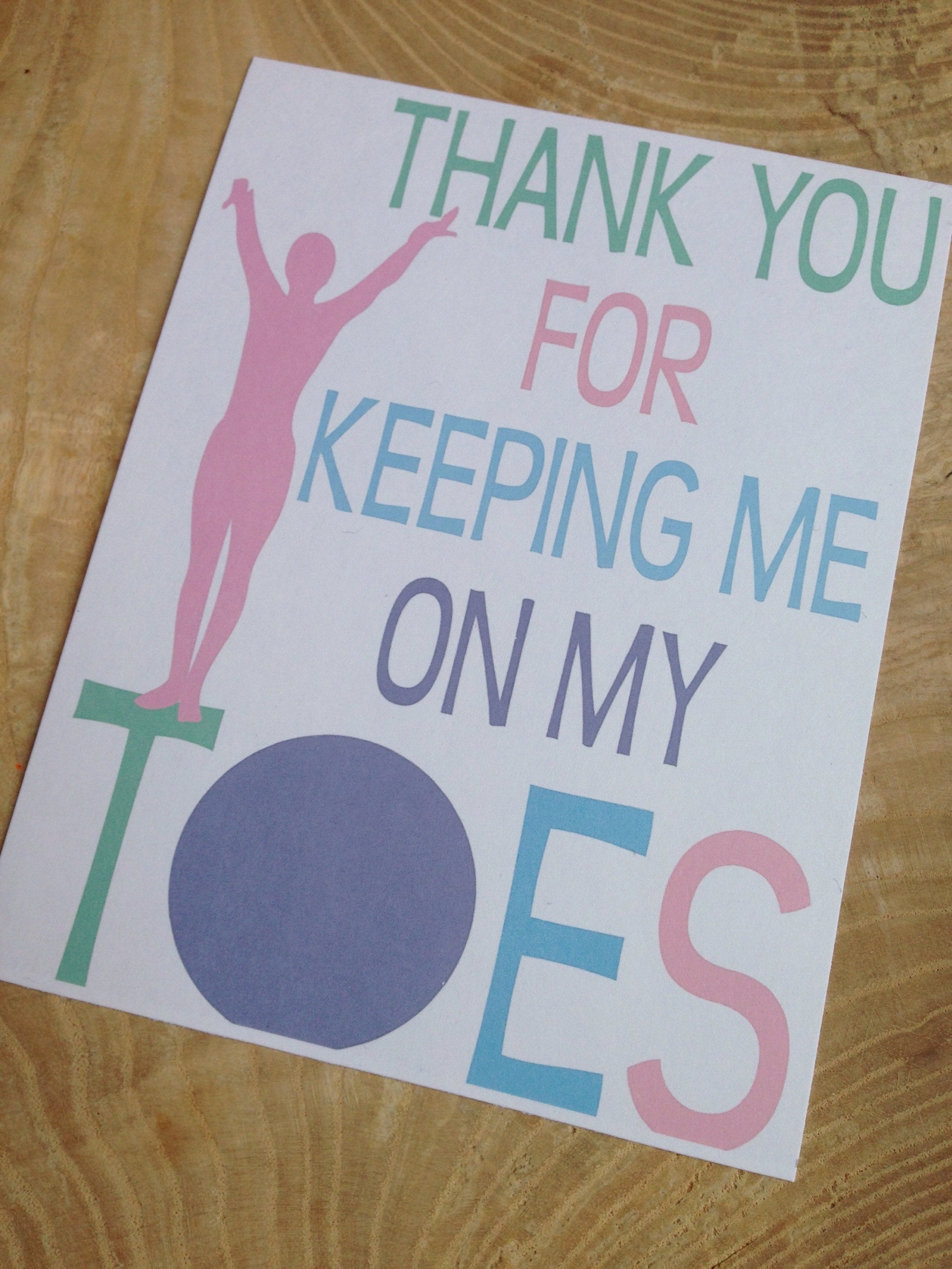 Gymnastics instructor thank you cards for EOS lip balm | Etsy