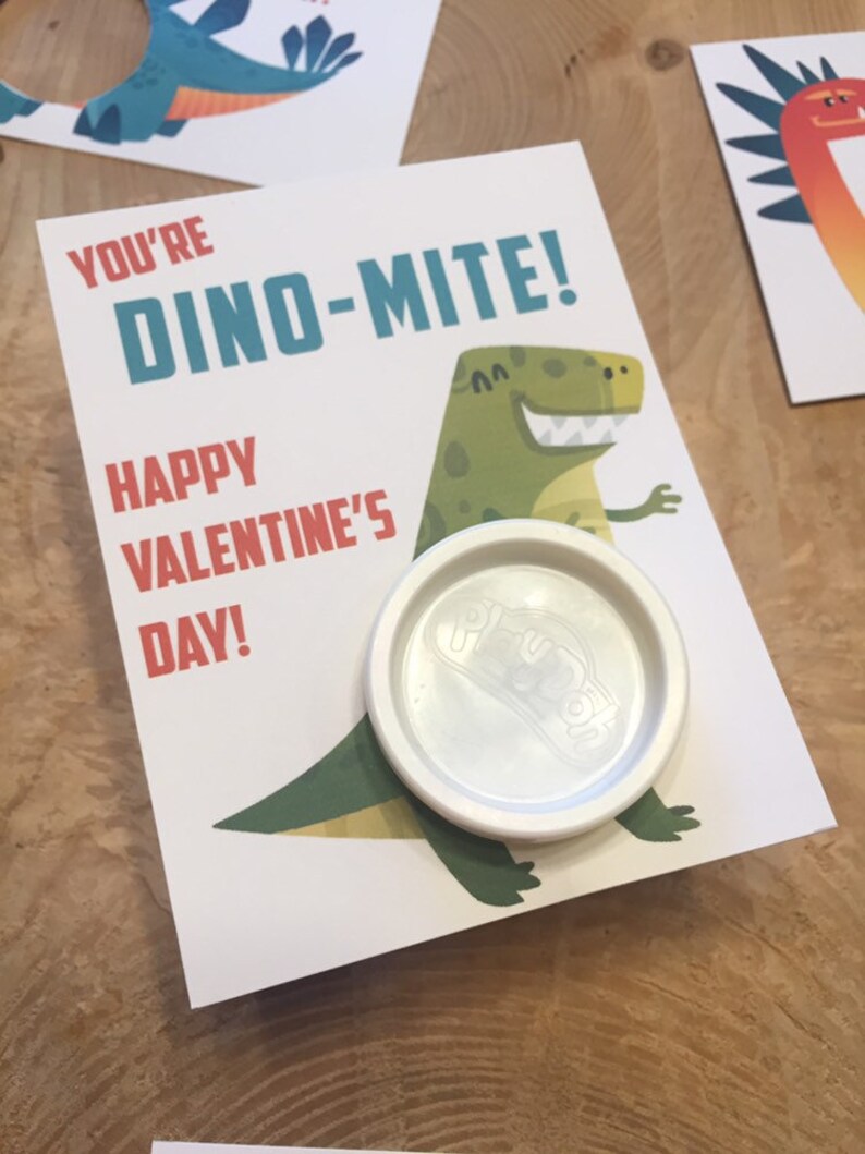 You're Dino-mite Dinosaur Play Doh Favor Card Printable | Etsy