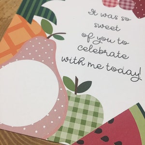 Fruit Party Favor Thank You Cards for Play Doh, Printable, It Was so ...