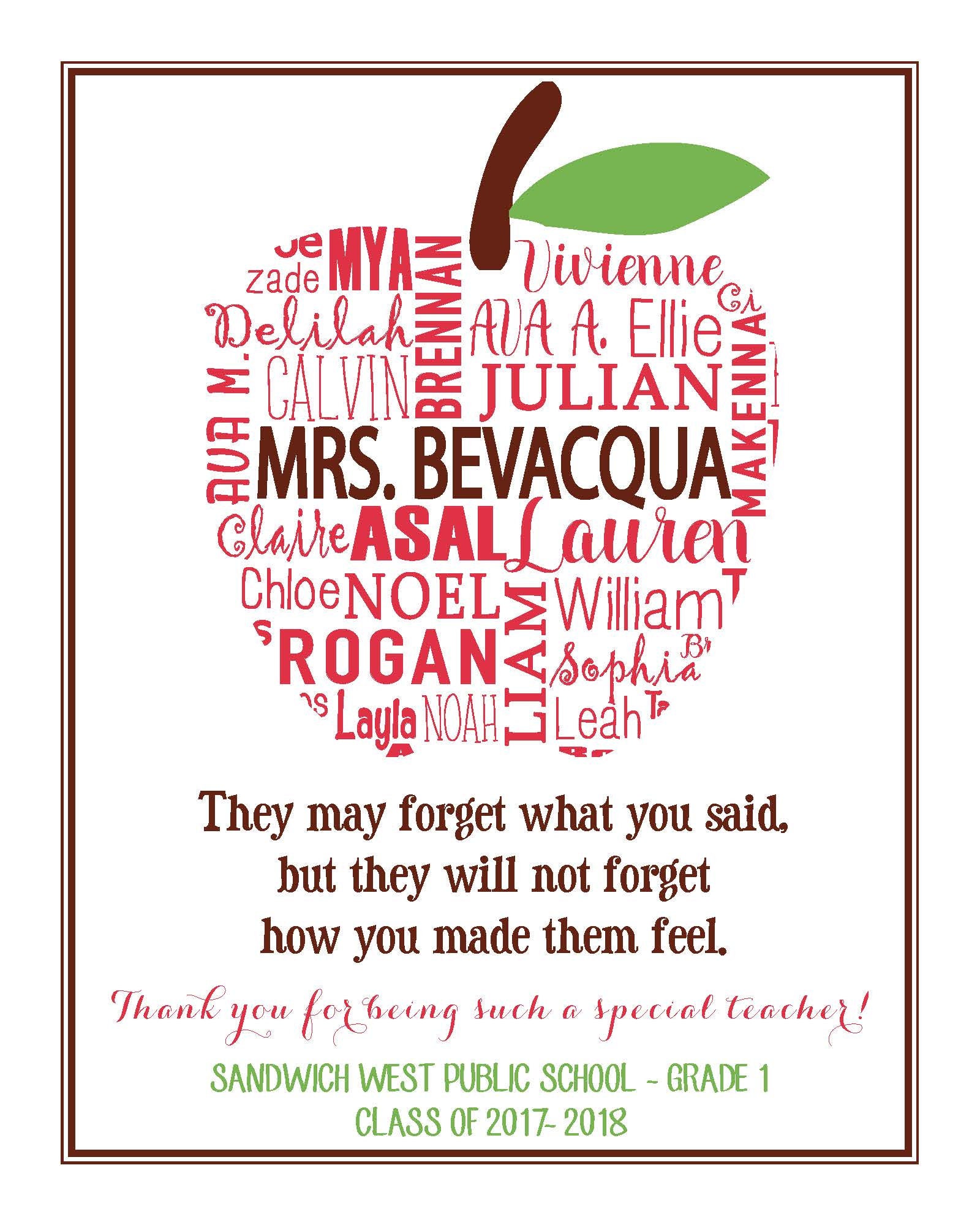 Personalized Teacher Appreciation Gift Printable Teacher | Etsy