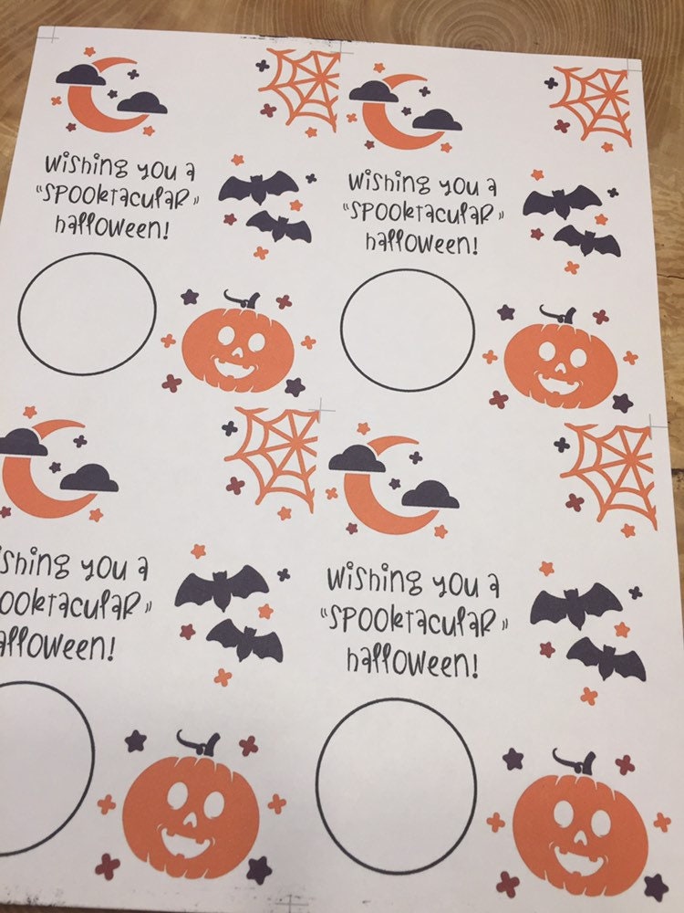 Halloween Play Doh Gift Card Printable Pumpkin Bats Spider | Etsy