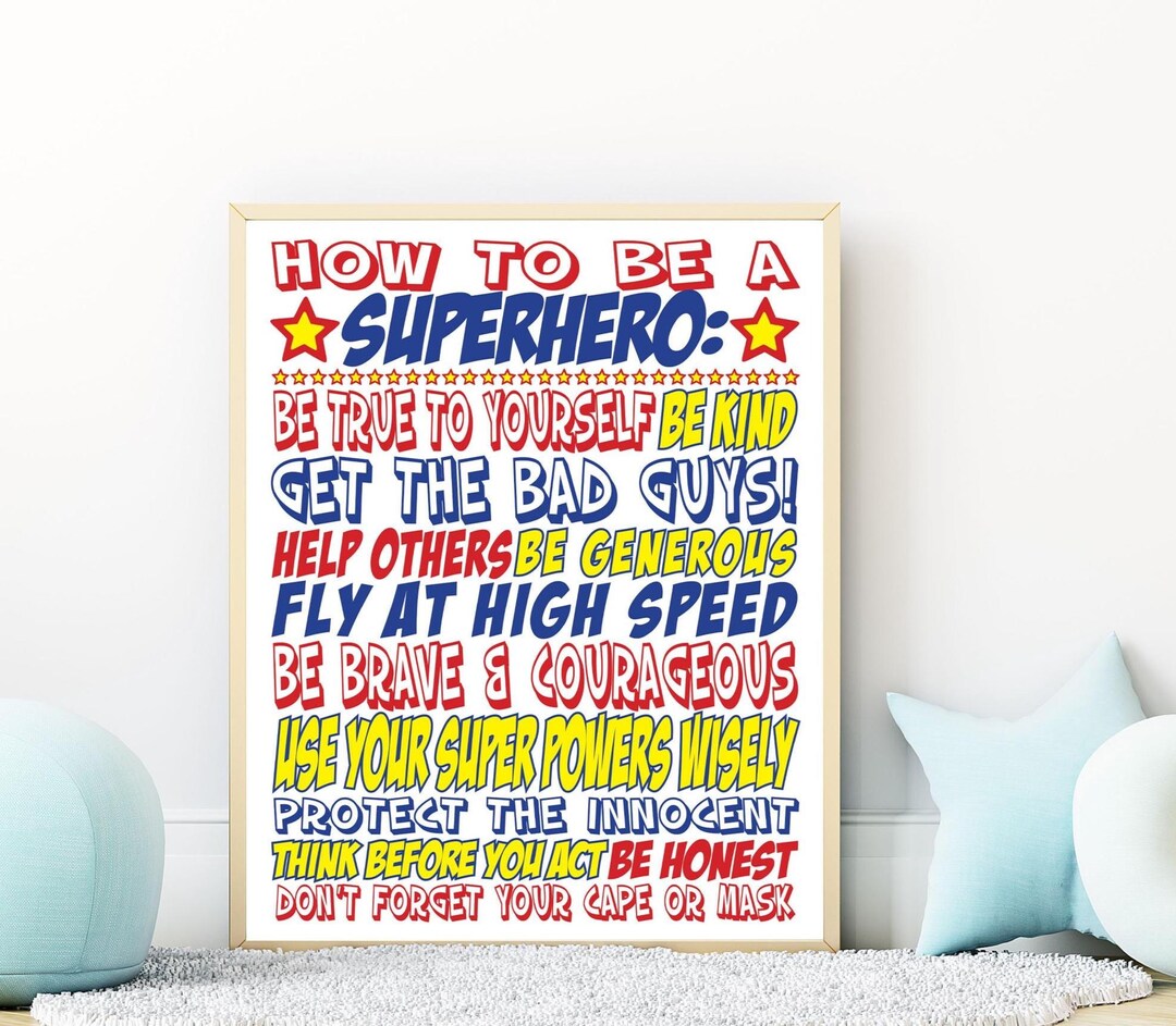 How to Be A Superhero, 11"x14" Print, Instant Download, Printable, Art ...