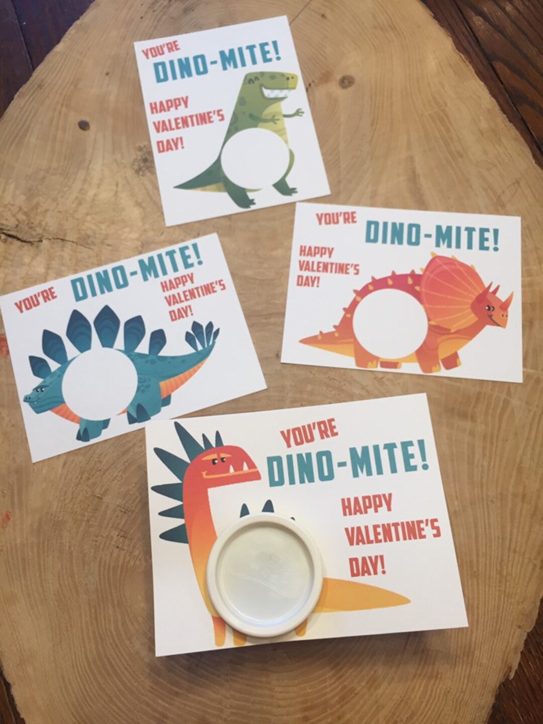 You're Dino-mite! Dinosaur Play Doh Favor Card Printable, Valentine's ...