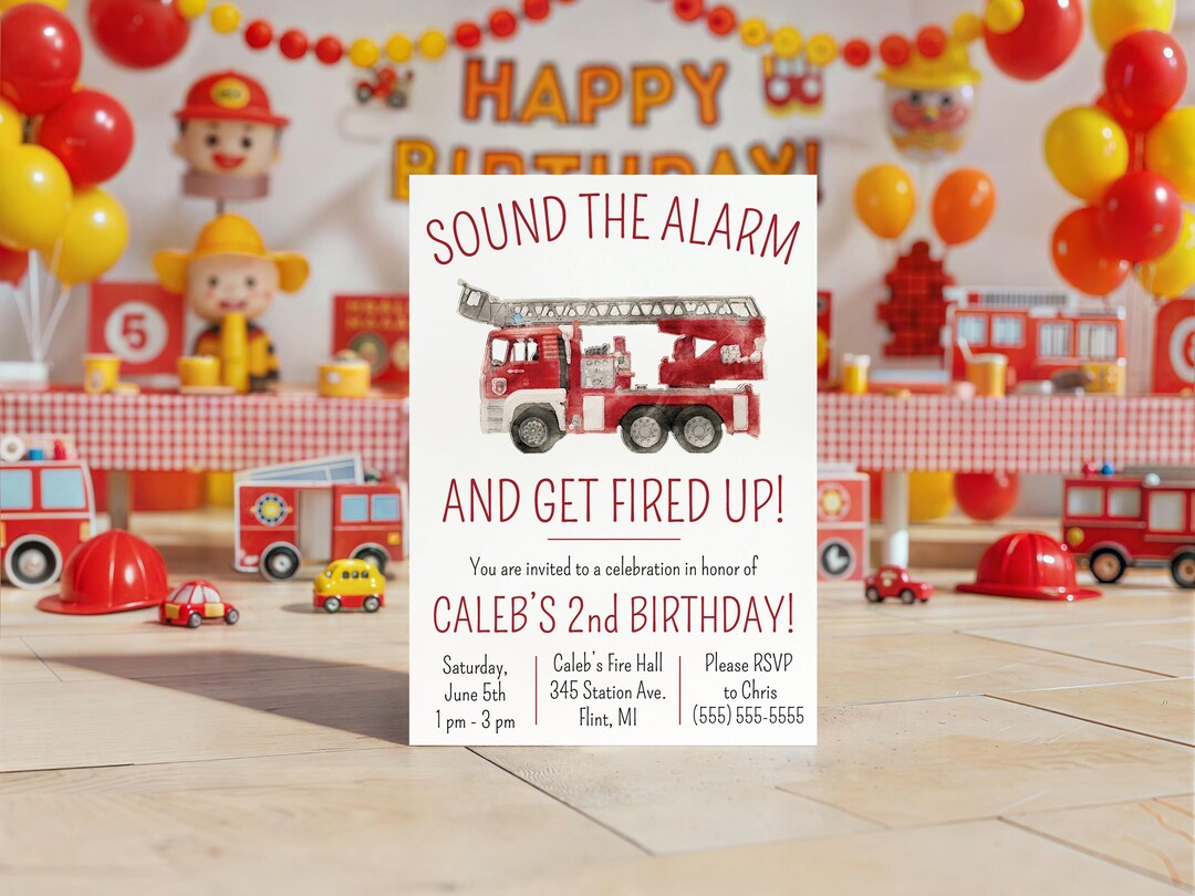 Sound the Alarm and Get Fired Up! Fire Truck Kids' Birthday Party ...
