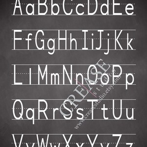 Chalkboard Handwriting Print, 16"x20" Kids' Wall Decor, Black and White ...