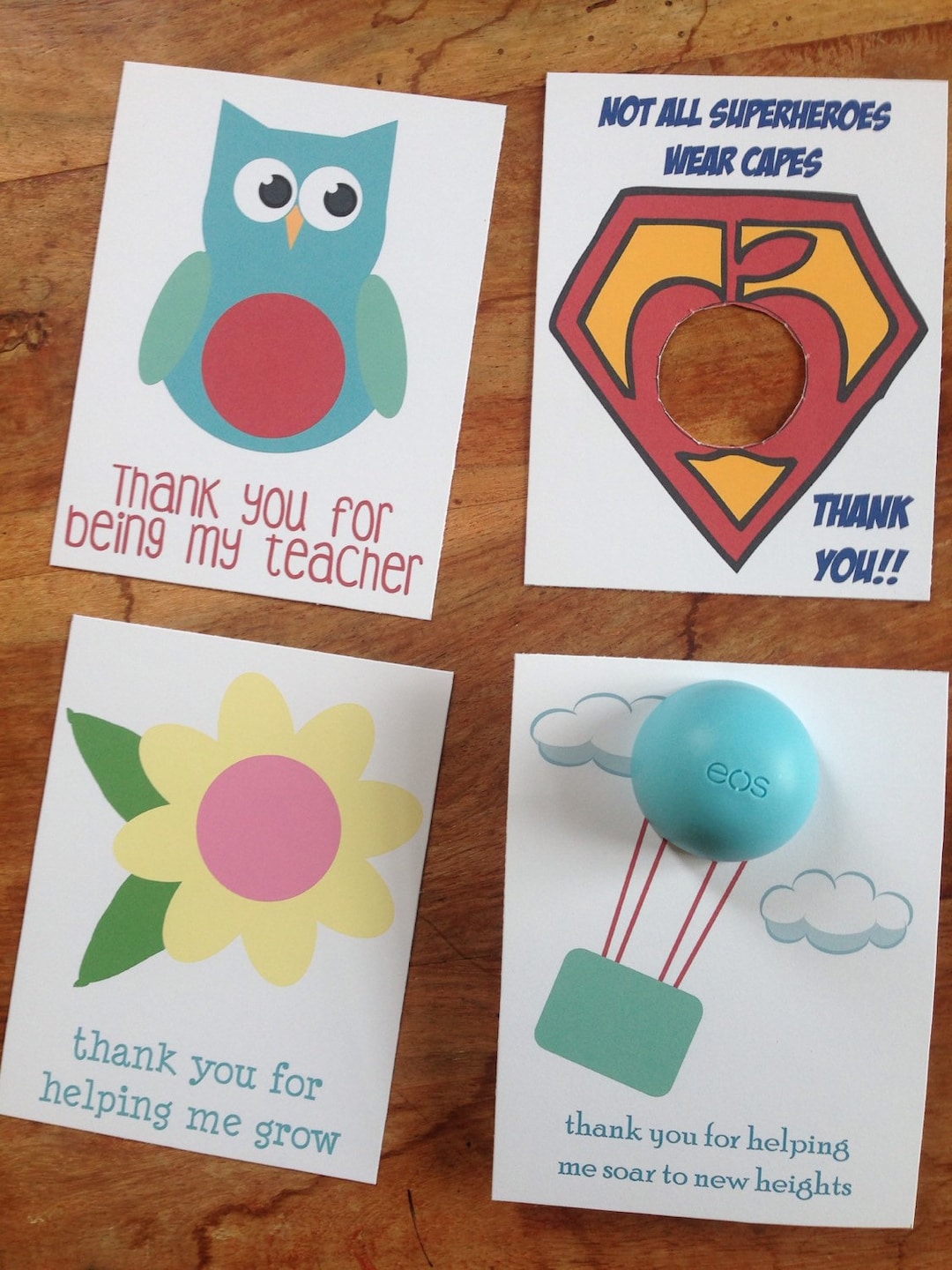 Teacher Appreciation, Thank You Cards for EOS Lip Balm, Printable ...