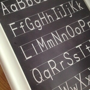 Chalkboard Handwriting Print, 16"x20" Kids' Wall Decor, Black and White ...