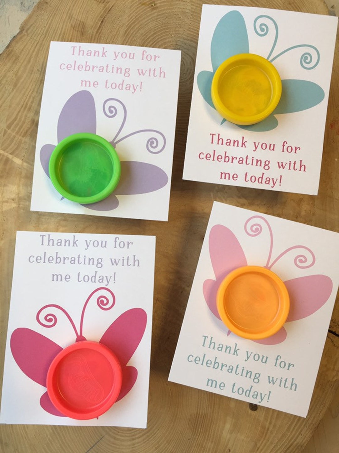 Butterfly Play Doh Gift Card Printable: Birthday Party Favor (digital ...